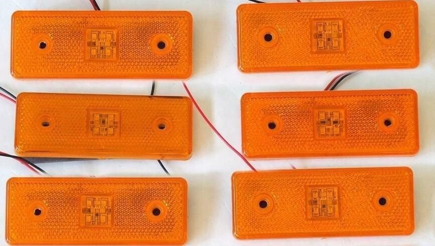 20 Pièce LED Marqueur Feux 24V Orange Ambre Côté Réflecteur Camion Bus ...