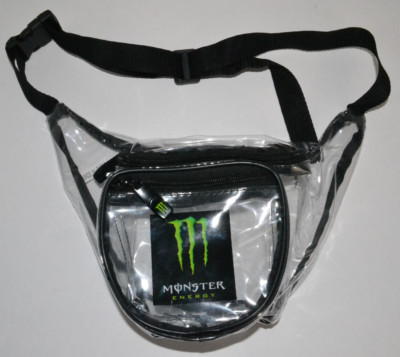 MONSTER ENERGY Drink Clear Fanny Pack Waist Bag 2 Zip Pocket Adjustable ...