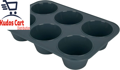 Deep Muffin Tray 6 Cup Silicone Large Baking Non-Stick Cake Mould ...
