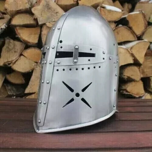 Medieval 18 Gauge Steel Medieval Pot Helmet Great Battle Top Knight ...