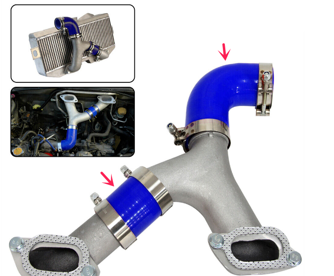 Blue Silicone Top Mount Intercooler Hose For 02-07 Subaru Impreza WRX ...