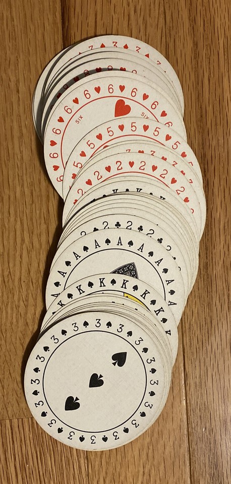 VINTAGE DISCUS PLAYING CARDS W/ box - flower theme - 52 cards plus one ...