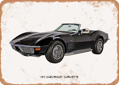 Classic Car Art - 1971 Chevrolet Corvette Oil Painting - Rusty Look ...