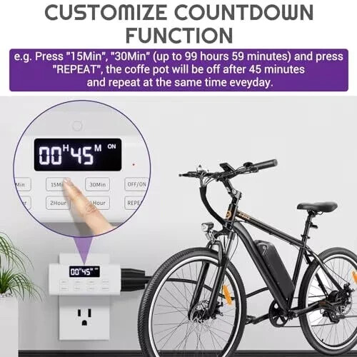 Indoor Countdown Timer Outlet Auto Shut Off Timers with Large ...