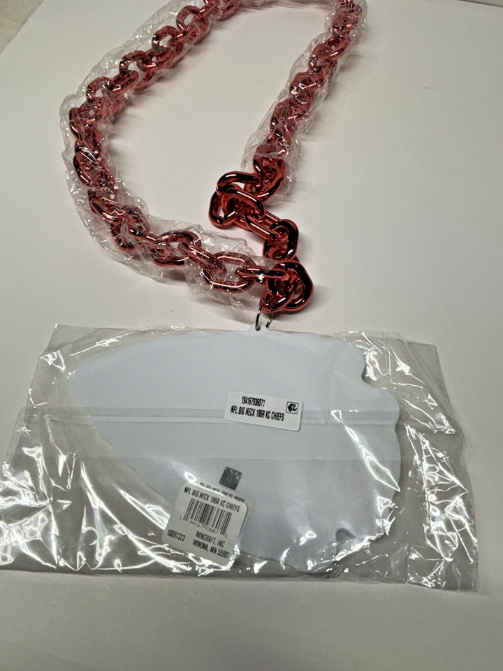 New NFL Kansas City Chiefs RED Big Fan Chain Logo Necklace Free Fast ...