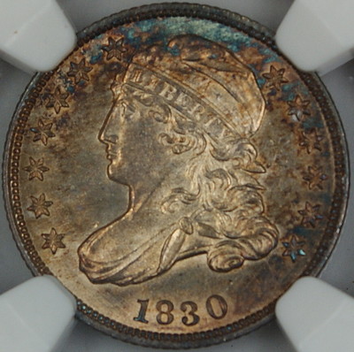 1830 Capped Bust Silver Dime NGC MS-62 *Toned Very Choice BU Coin* JJP ...