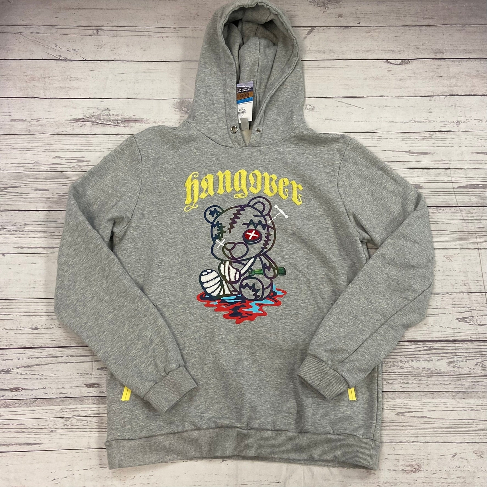 Fifth Loop Gray Graphic Hangover Bear Hoodie Sweatshirt Men Size L | eBay