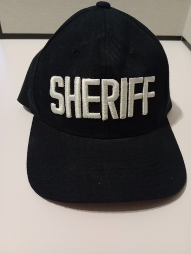 SHERIFF White lettering on Black baseball hat/cap | eBay