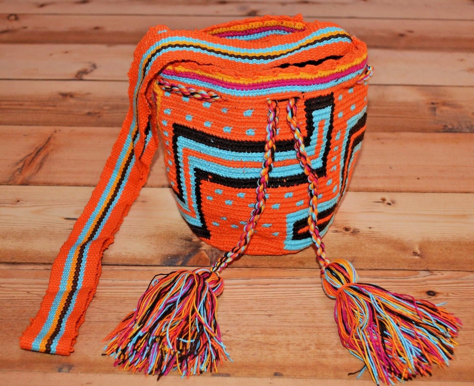 Tribally Hand Woven Wayuu Colorful Mochila Textile Bag, Colombia, South ...