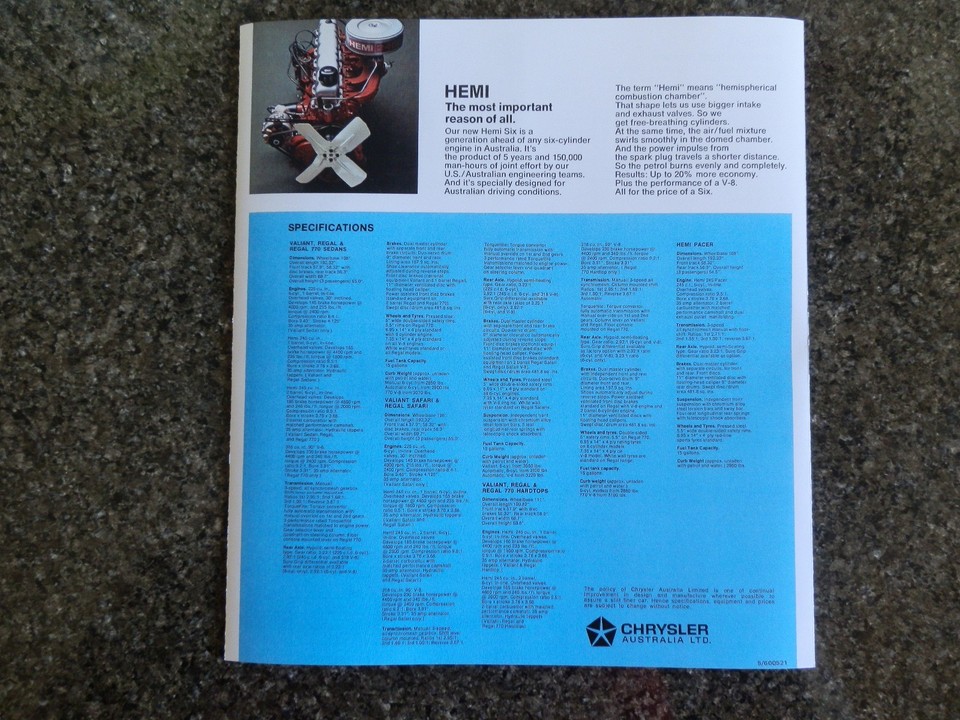 VG VALIANT BROCHURE PLUS '' RARE '' COLOUR CHART | eBay Australia