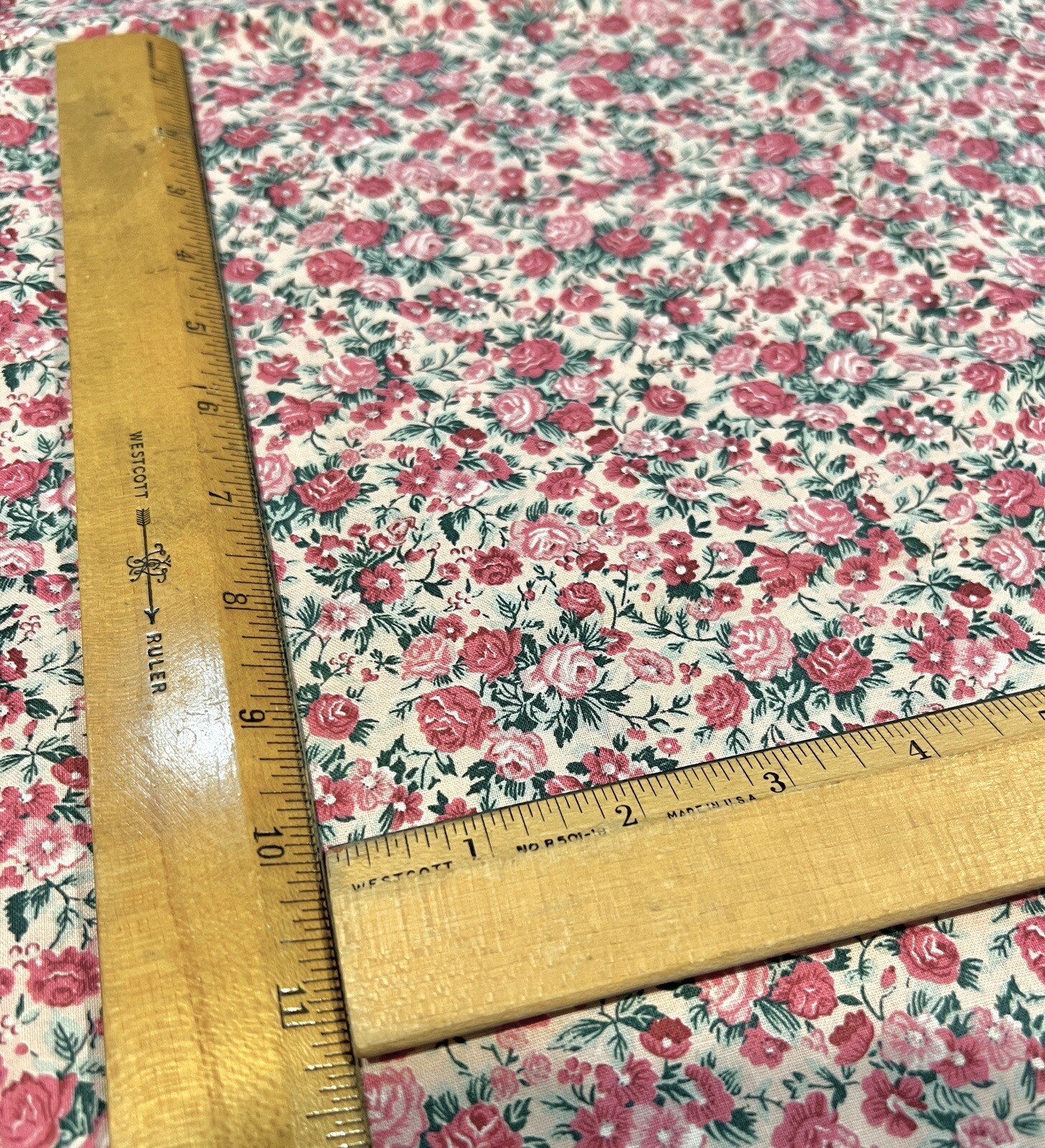 43x25” Vintage Peter Pan Fabrics Pretty Pink Rose Flower Retro ...