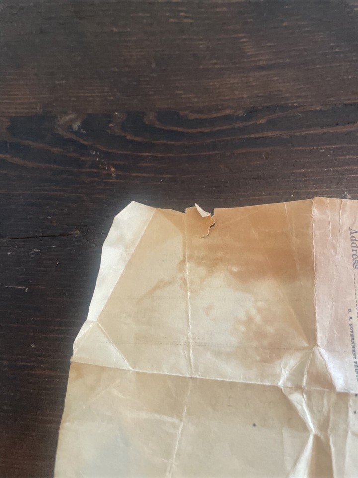 VERY VINTAGE 1952 VA Prescription Blank Sheet-Completed with/Vision ...