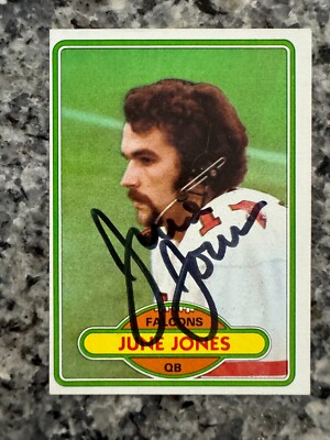 June Jones Signed ATLANTA FALCONS Card 1980 Topps | eBay
