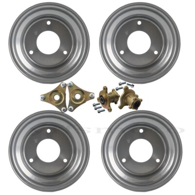 6" Rim 3 Lug Wheel Axle Hub for 145x70-6 Tire Go Kart Trike Drift ATV ...