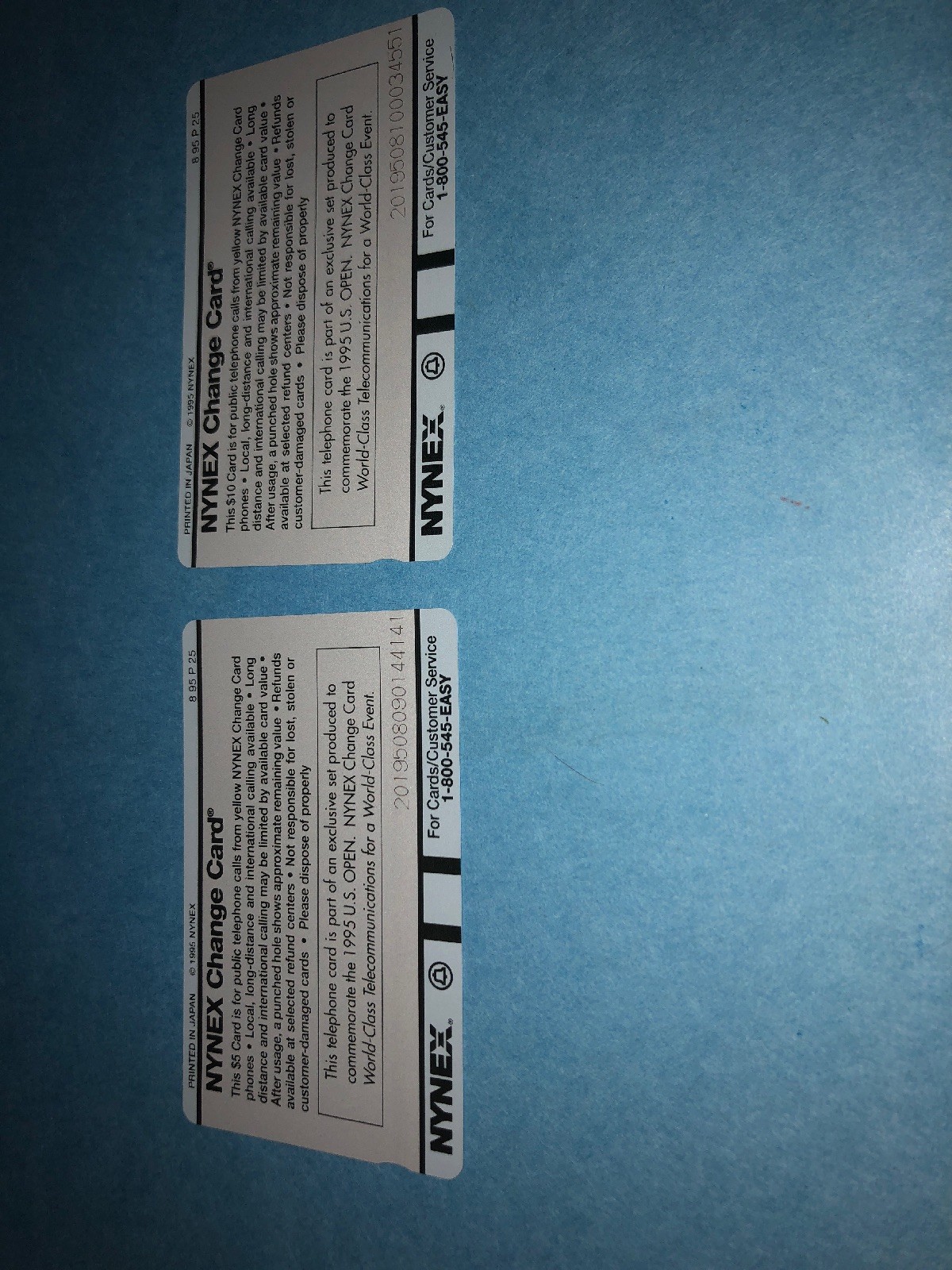 NYNEX Phone Cards Unused US Open 95 | eBay