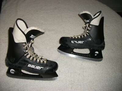 VINTAGE BAUER TURBO HARD SHELLED ICE HOCKEY SKATES MENS SIZE 7 GREAT ...