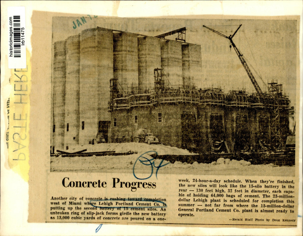 Press Photo Construction of Lehigh Portland Cement Company in Miami ...