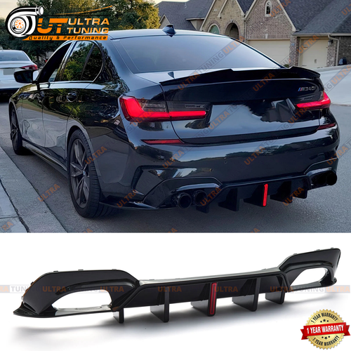 LED CMS Style Rear Diffuser For 2019-2022 BMW 3 Series 330i M340i G20 M ...
