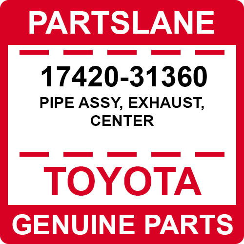 17420-31360 Toyota OEM Genuine PIPE ASSY, EXHAUST, CENTER | eBay