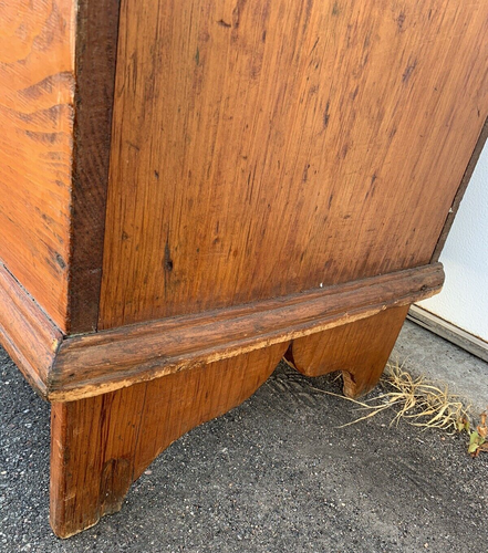 Primitive 18th Century Blanket Board Chest Forged Snipe Hinges Cut Out ...