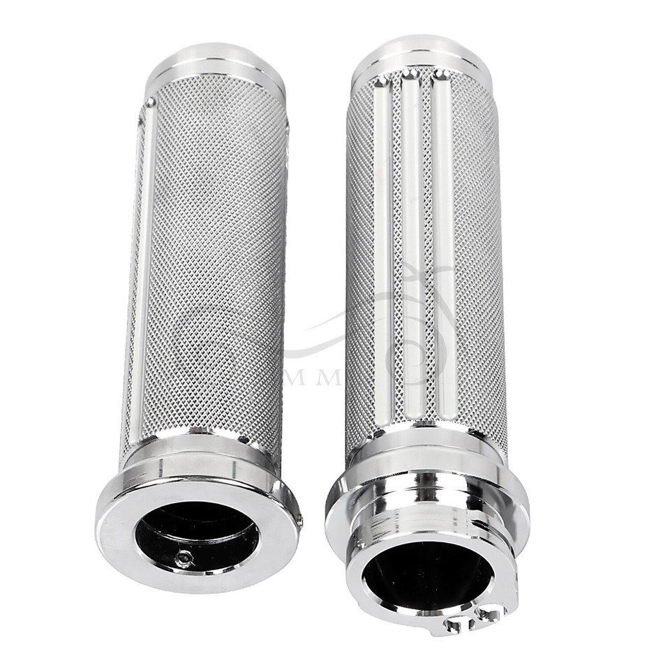 Chrome 1" Handlebar Hand Grip For Harley Touring Softail FXST Deluxe ...