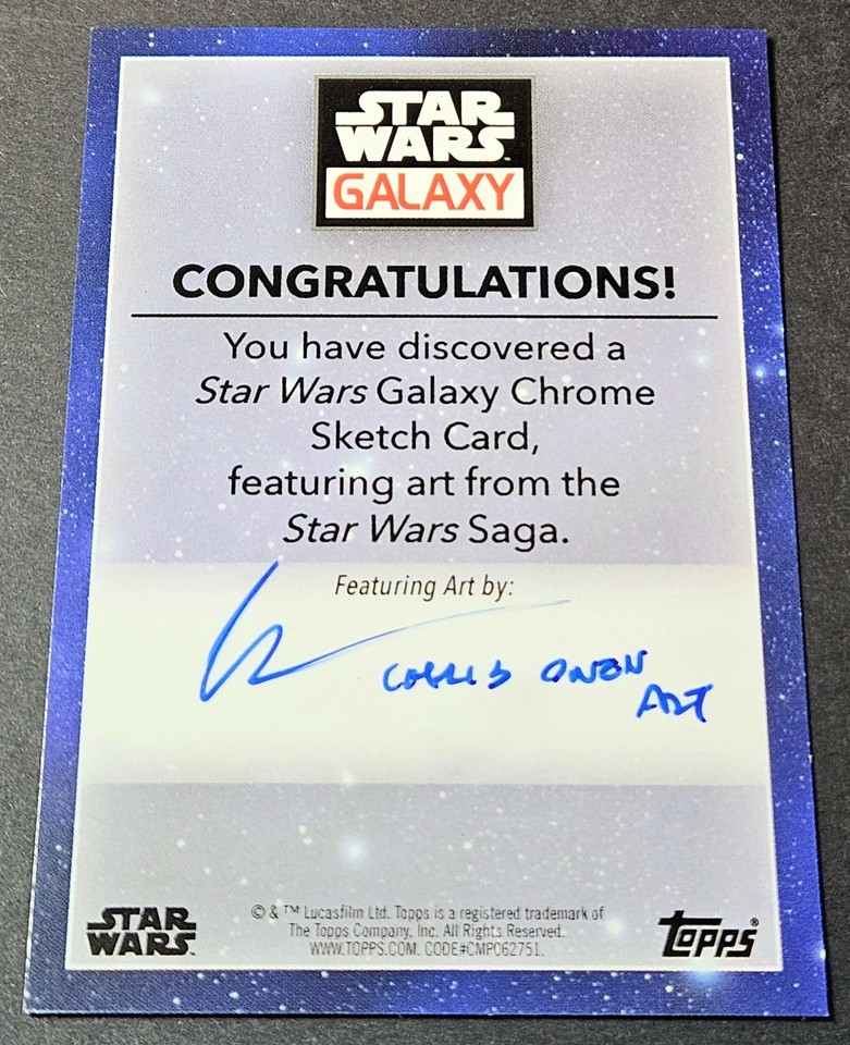 Star Wars Galaxy Sketch 1/1 Commander Fox Topps Chrome Trooper | eBay