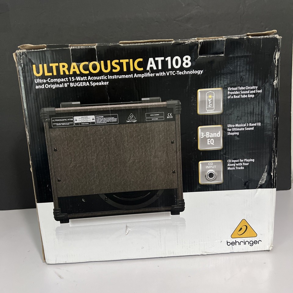 Behringer Guitar Amplifier 2-Channel Electric Ultracoustic AT108 XM8500 ...