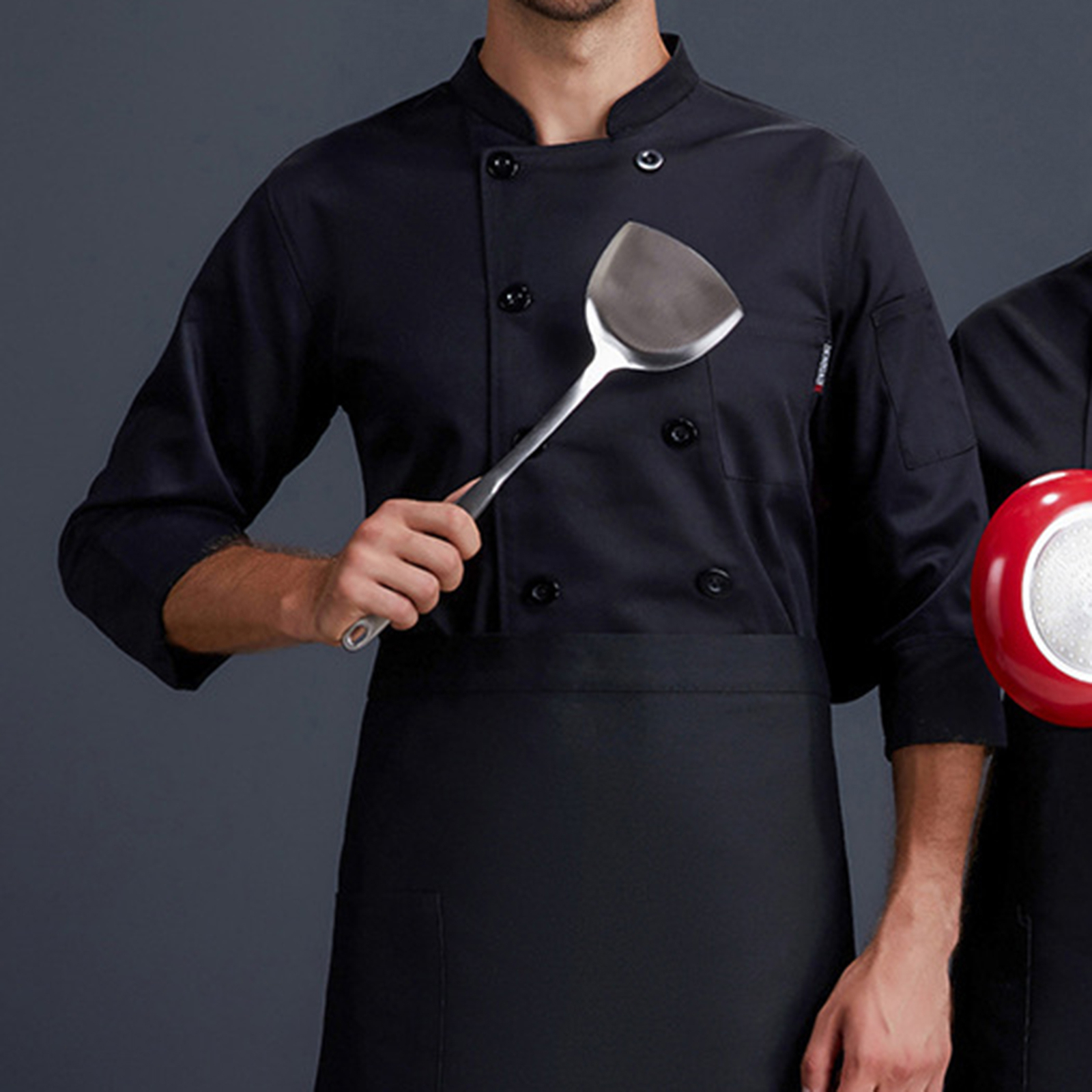 Chef Jacket Buttons Closure Oil-proof Unisex Hotel Kitchen Chef Shirt ...