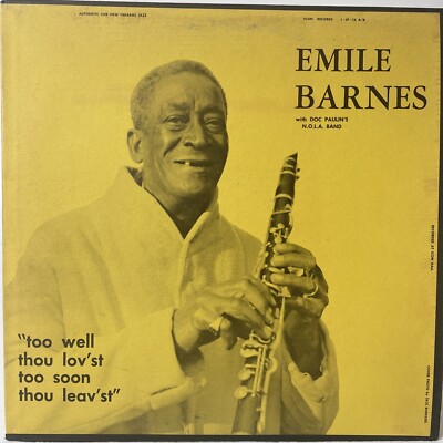 EMILE BARNES: Doc Paulin’s New Orleans Band Jazzology Jazz Vinyl LP | eBay