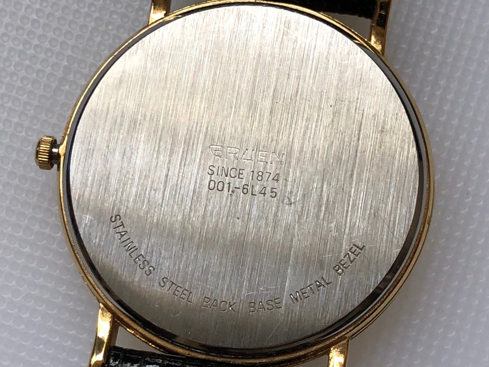 Men's Gruen Precision Quartz Rectangular Face Watch 001-6L45 for sale ...