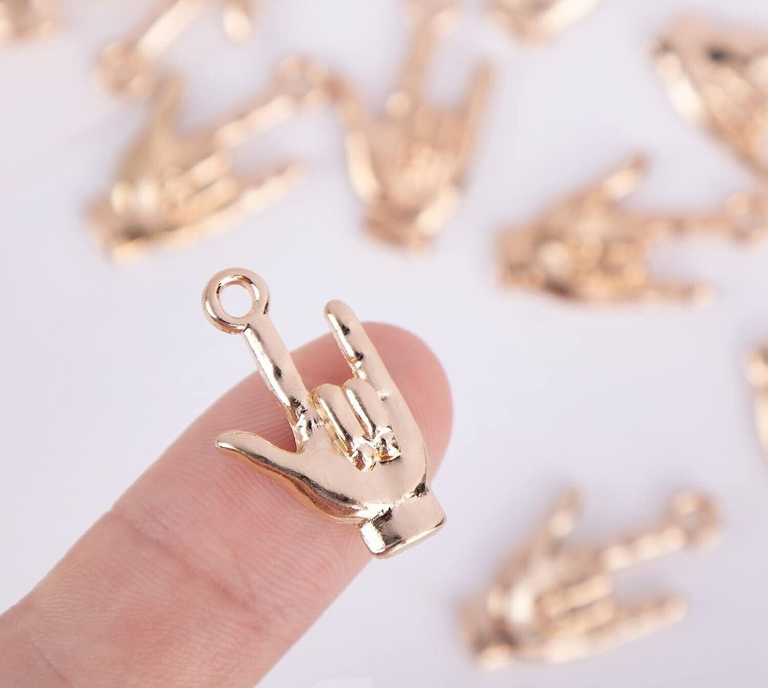 10 Hand Charms Pendants Sign Language Charms I Love You Charms Light ...