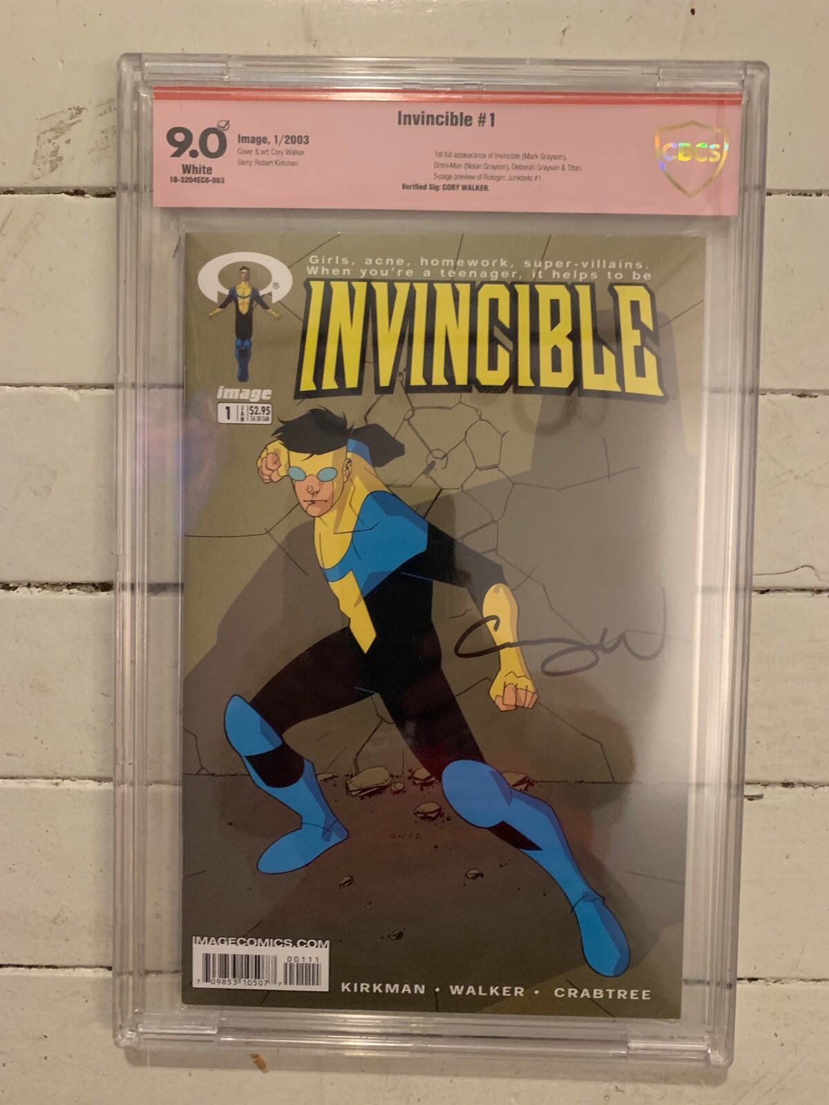 INVINCIBLE #1 First Print CBCS 9.0 Cory Walker Authenticated Signature ...