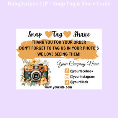 Snap Tag & Share Cards - Personalised - A6 - FREE POST | eBay UK