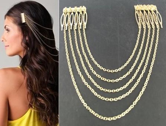 Double Hair Comb Chain Boho Bohemian Jewellery Summer Beach Clothes ...