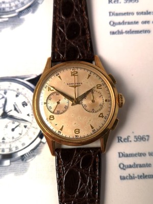Longines 30Ch Chronograph Ref.5967 rare non Flyback configuration 1953 ...