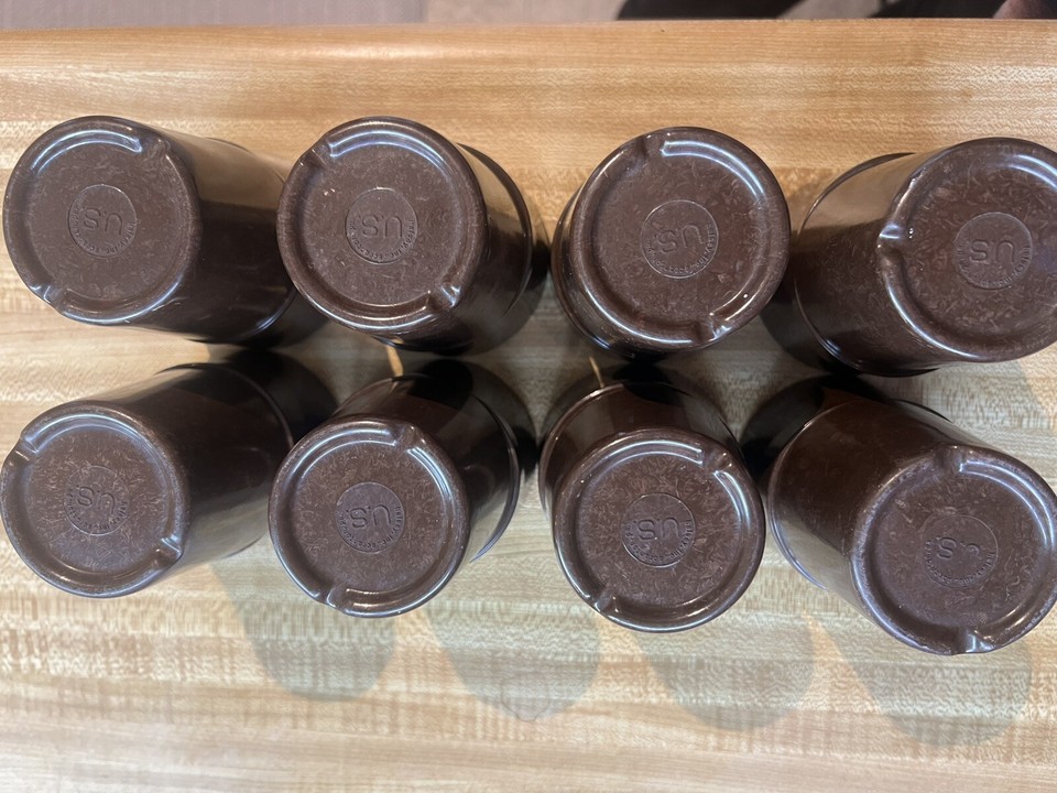 Vintage US Military Halsey Mess Hall Cups 4 Pc Lot Brown Melamine MCM ...