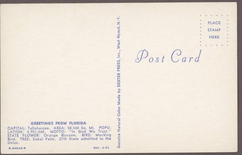 Florida State Map Postcard | eBay