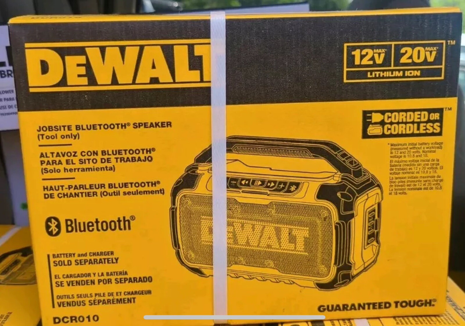 DEWALT DCR010 12V/20V MAX Jobsite Bluetooth Speaker Corded or Cordless ...