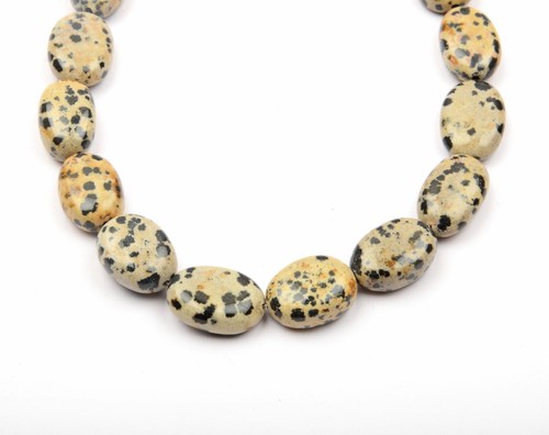 Natural Unique Dalmatian Jasper Smooth Oval Shape 8 Inch 10x15-11x16 MM ...