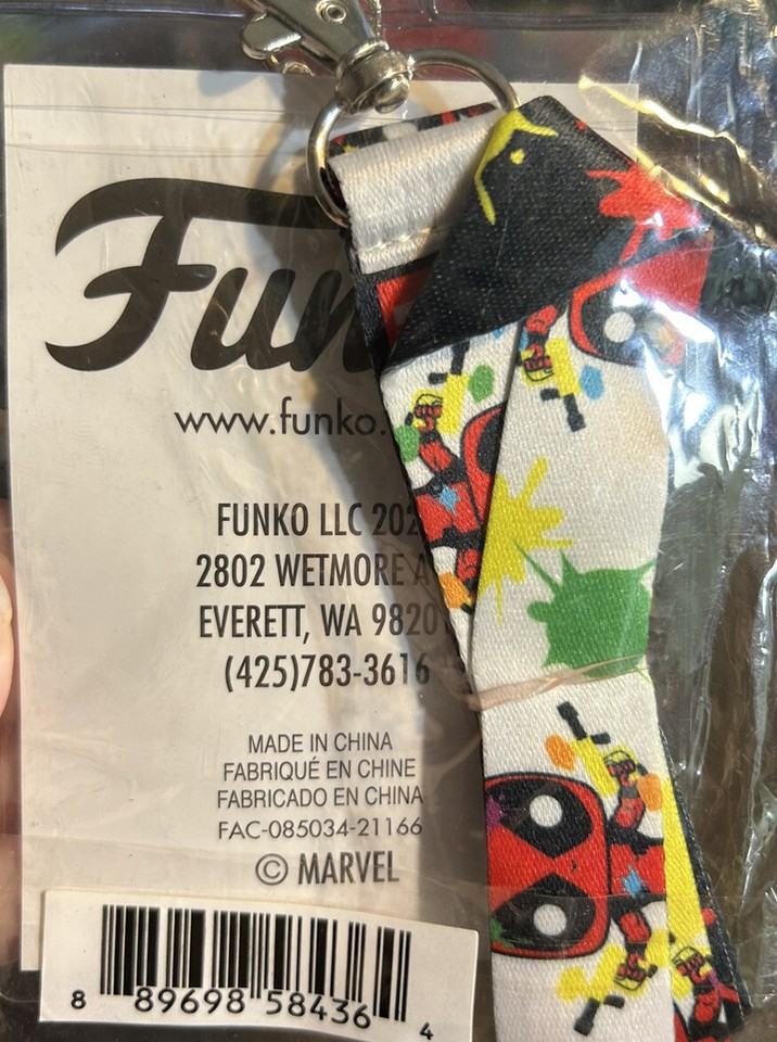 Deadpool Funko POP Lanyard New! Marvel Paintball Edition | eBay