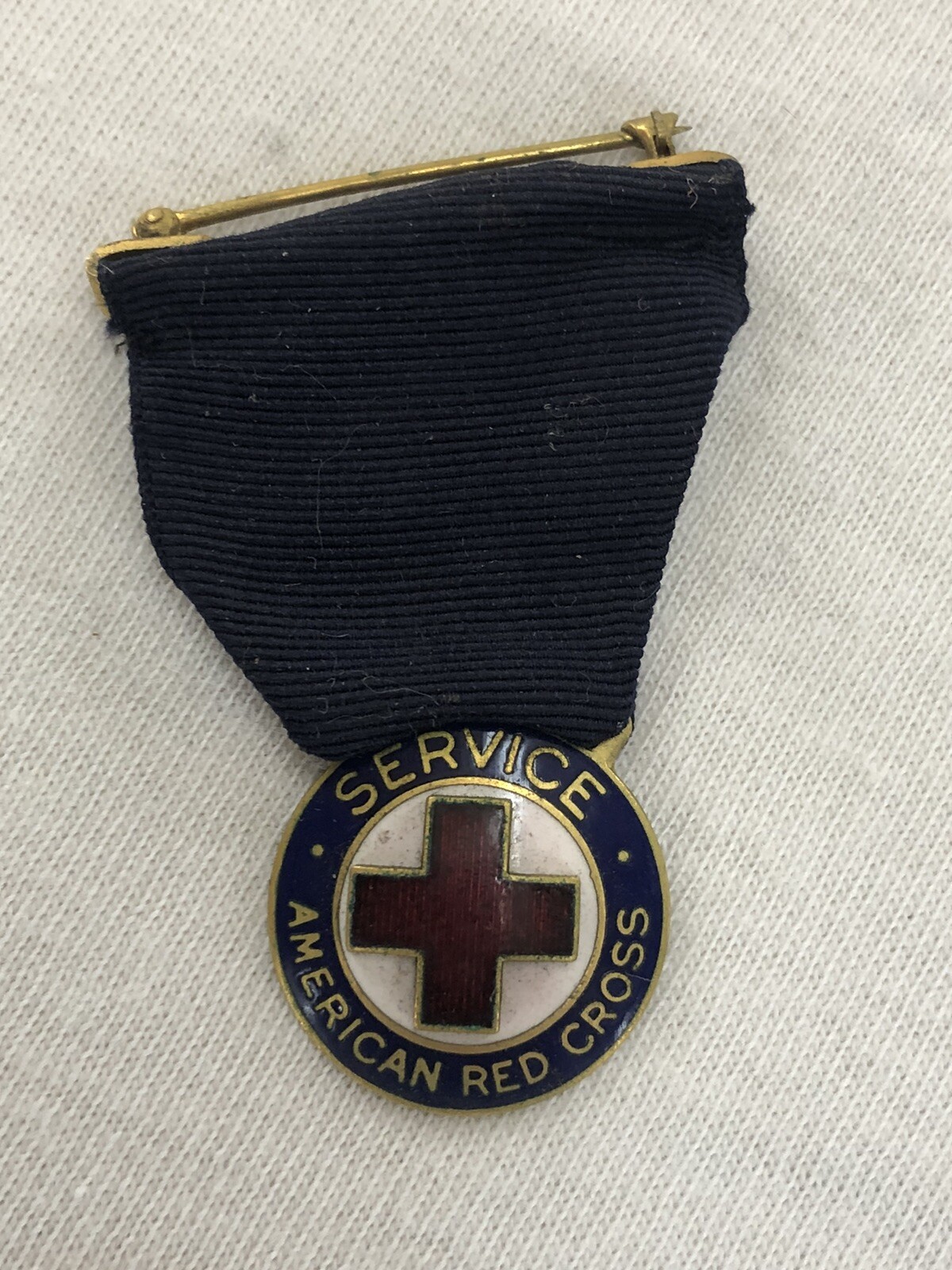 Vintage American Red Cross WWII Service Metal Enamel Pin & Ribbon | eBay UK