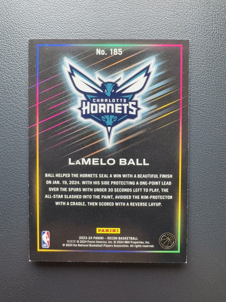 2023-24 Panini Recon Lamelo Ball #185 FOTL Platinum Swirl 3/3=1/1 SSP ...