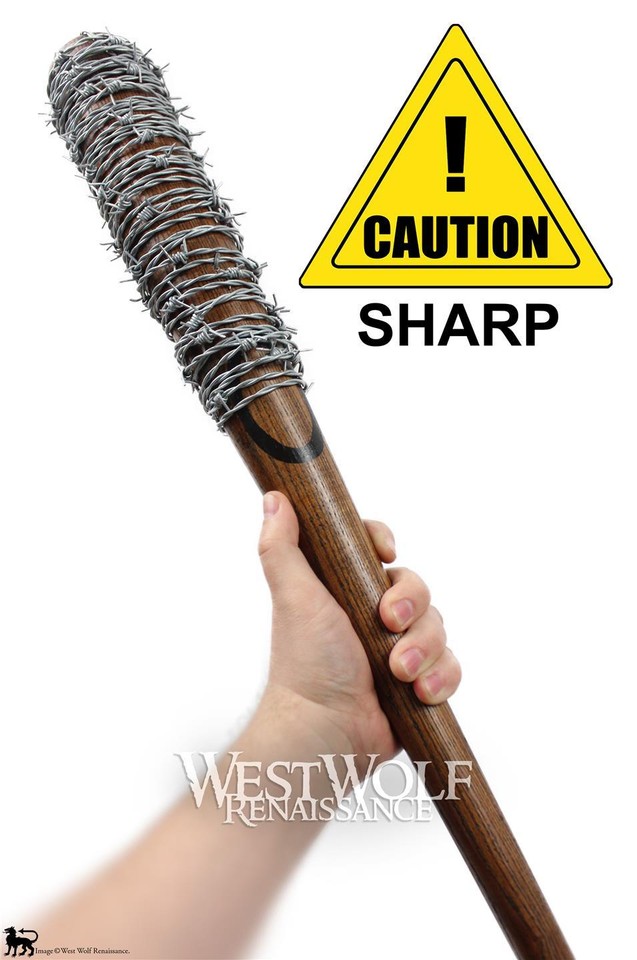 Lucille - The Walking Dead - Negan's Bat - Real Steel Barb Wire/Prop ...
