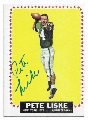 PETE LISKE 1964 Topps Signed Autographed Football card #117 New York ...