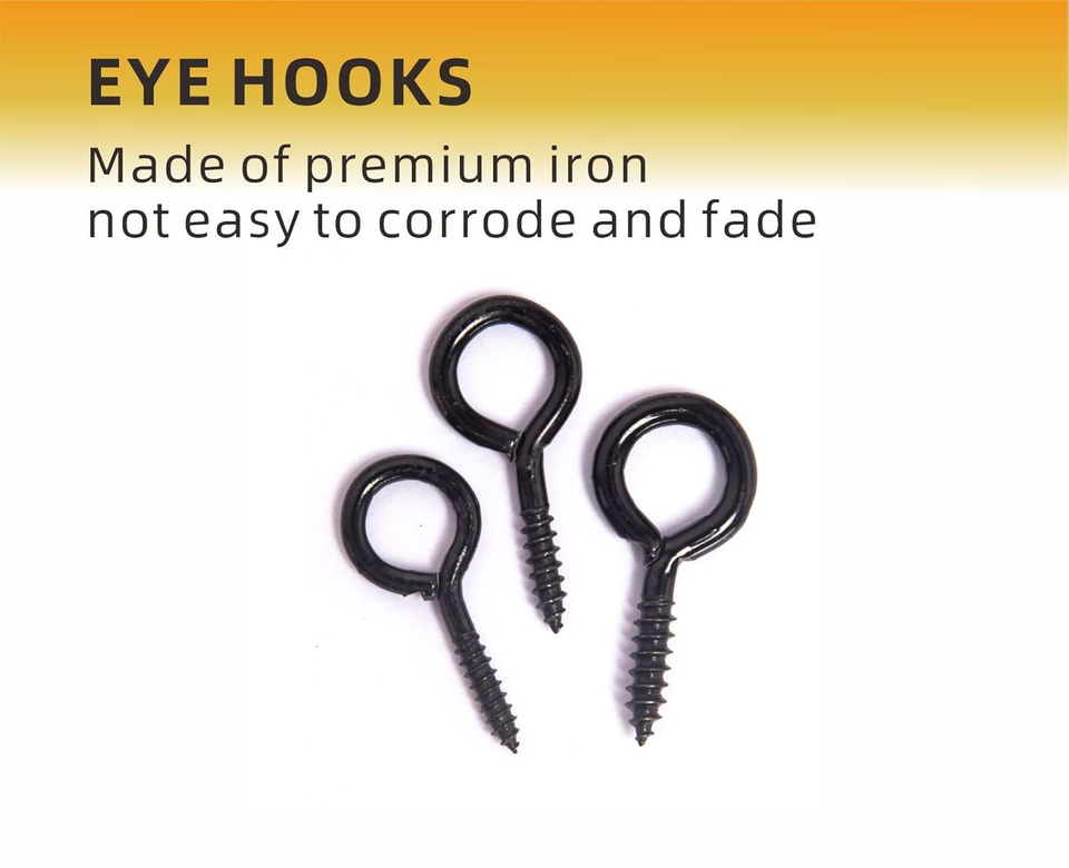 Mariyandh 100PCS 0.59 Inches Black Eye Hooks Screw Metal Eye Hooks ...