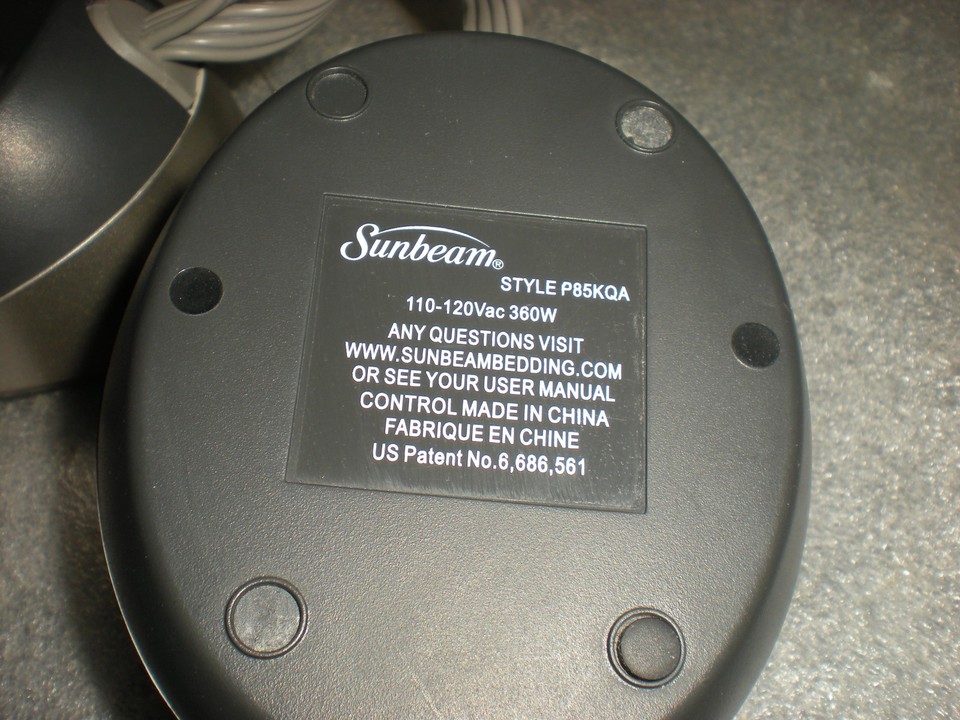 Sunbeam Style P85KQA Dual Control Electric Blanket Controller 360W 4 ...