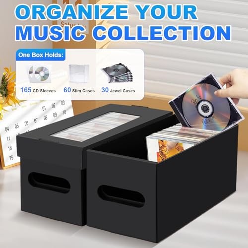 CD Storage Boxes,Cardboard CD Case Storage,CD Case Holder with 4 Pack | eBay