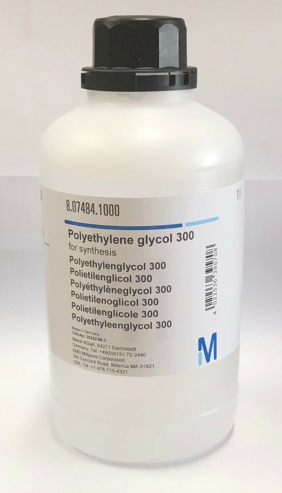 PEG 300 (POLYETHYLENE GLYCOL) MERCK premium quality Synthesis Grade 1L ...
