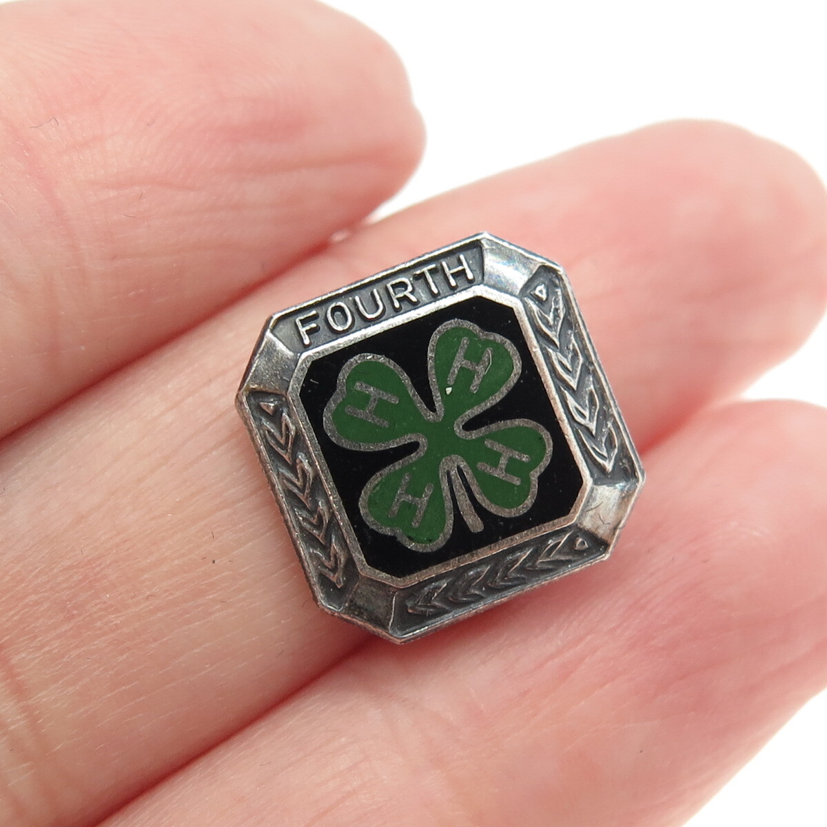 925 Sterling Silver Vintage 4-H Club 4th Year Membership Achievement ...