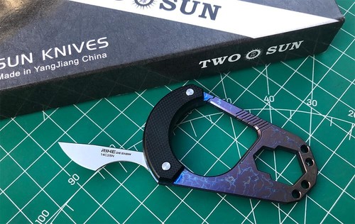 TWOSUN MINI UTILITY KNIFE/MULIT-TOOL Keychain Key TITANIUM TS460-14C28N ...